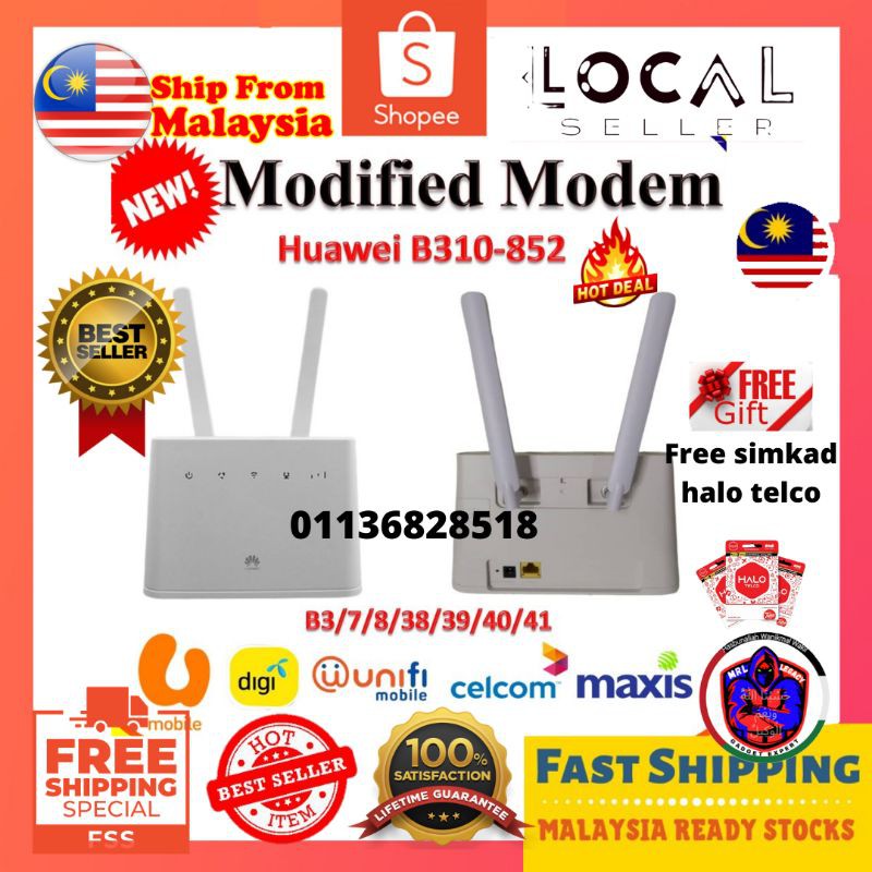 Modified Unlimited Hotspot Huawei B310 4G Router B310AS-852 4G LTE to ...