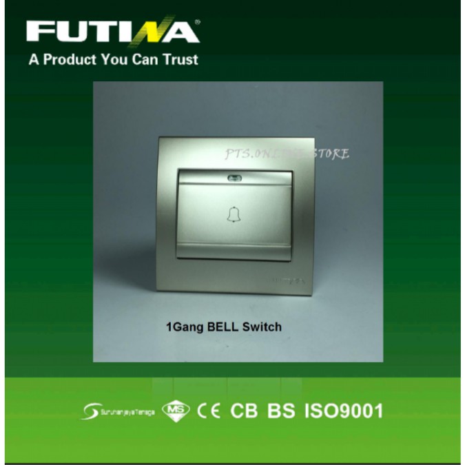 FUTINA DOORBELL SWITCH BELL PRESS WITH BELL LOGO - Champagne Gold ...