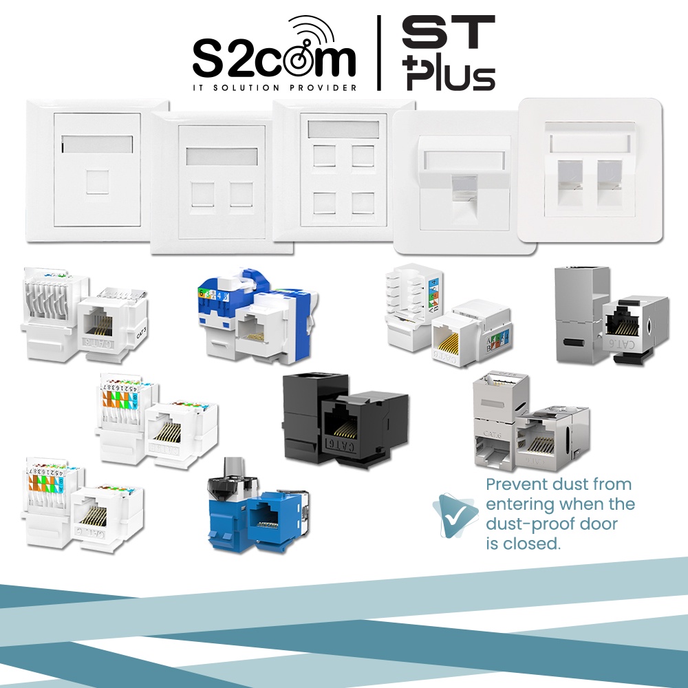 Cat3 Cat5e Cat6 RJ45 Shielded & Unshielded Keystone With 1 / 2 / 4 ...