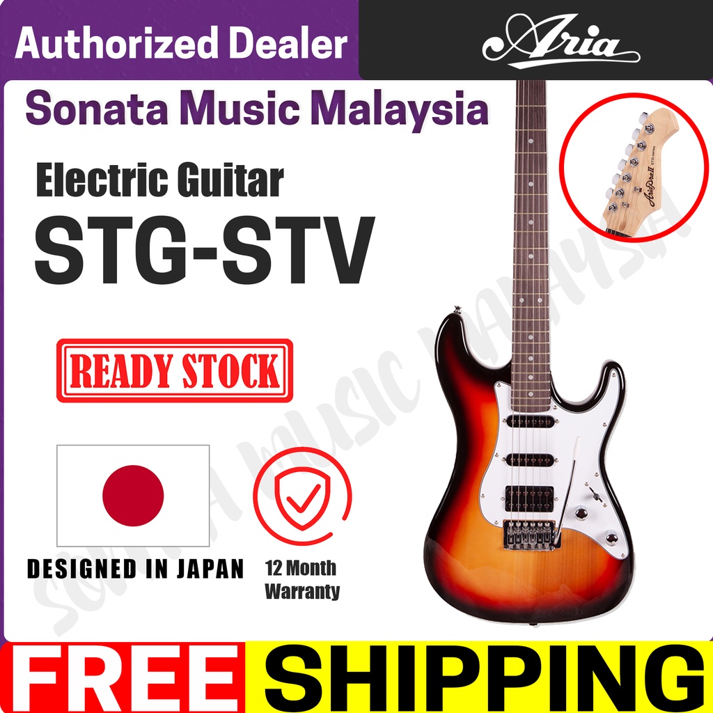 ARIA STG-STV ELECTRIC GUITAR - 3 Tone Sunburst Color ( STGSTV / STG STV ...