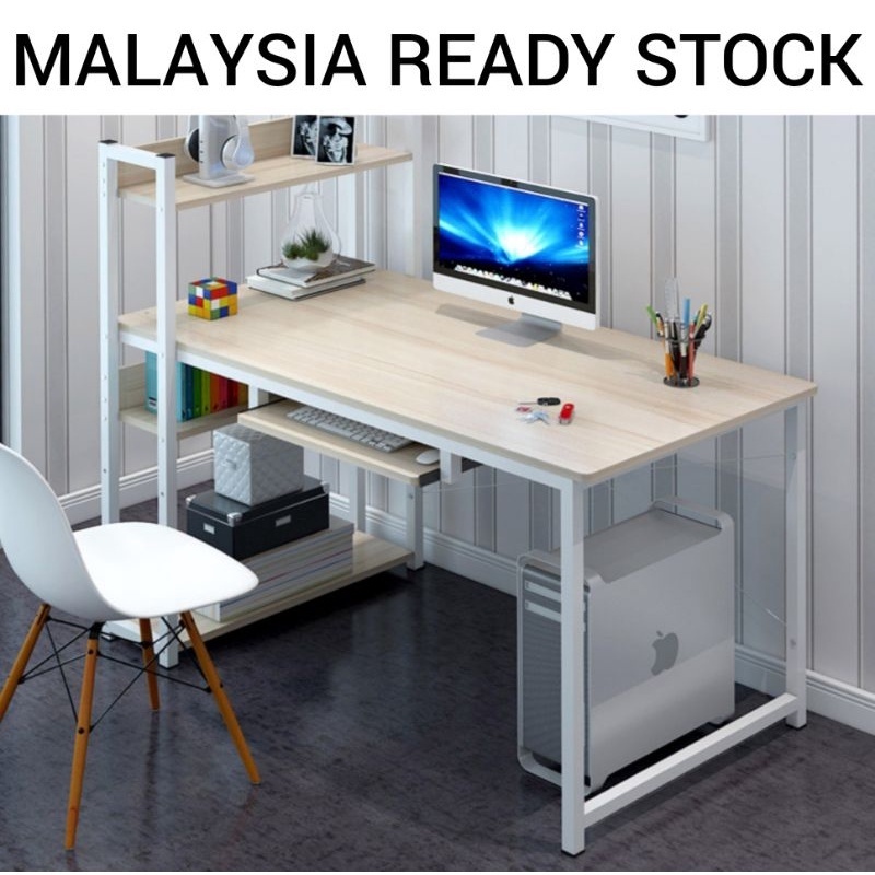 GAMING TABLE 3-TIER RACK COMPUTER TABLE WRITING TABLE STUDY TABLE MEJA ...