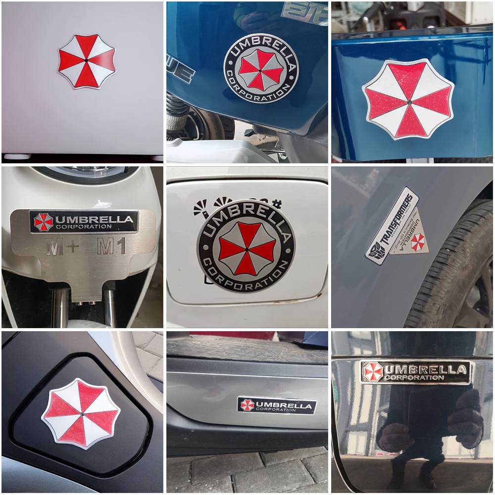 Resident Evil Metal Aluminum Umbrella Logo Sticker Waterproof and ...