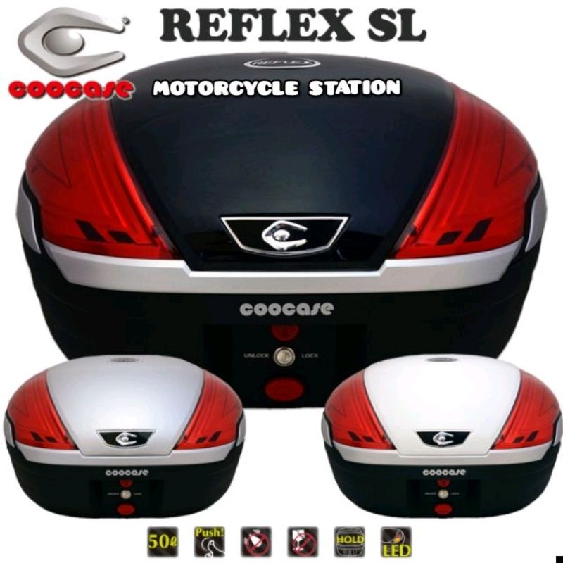 Coocase V50 Reflex top box (50 Liter fit 2 helmet) | Shopee Malaysia
