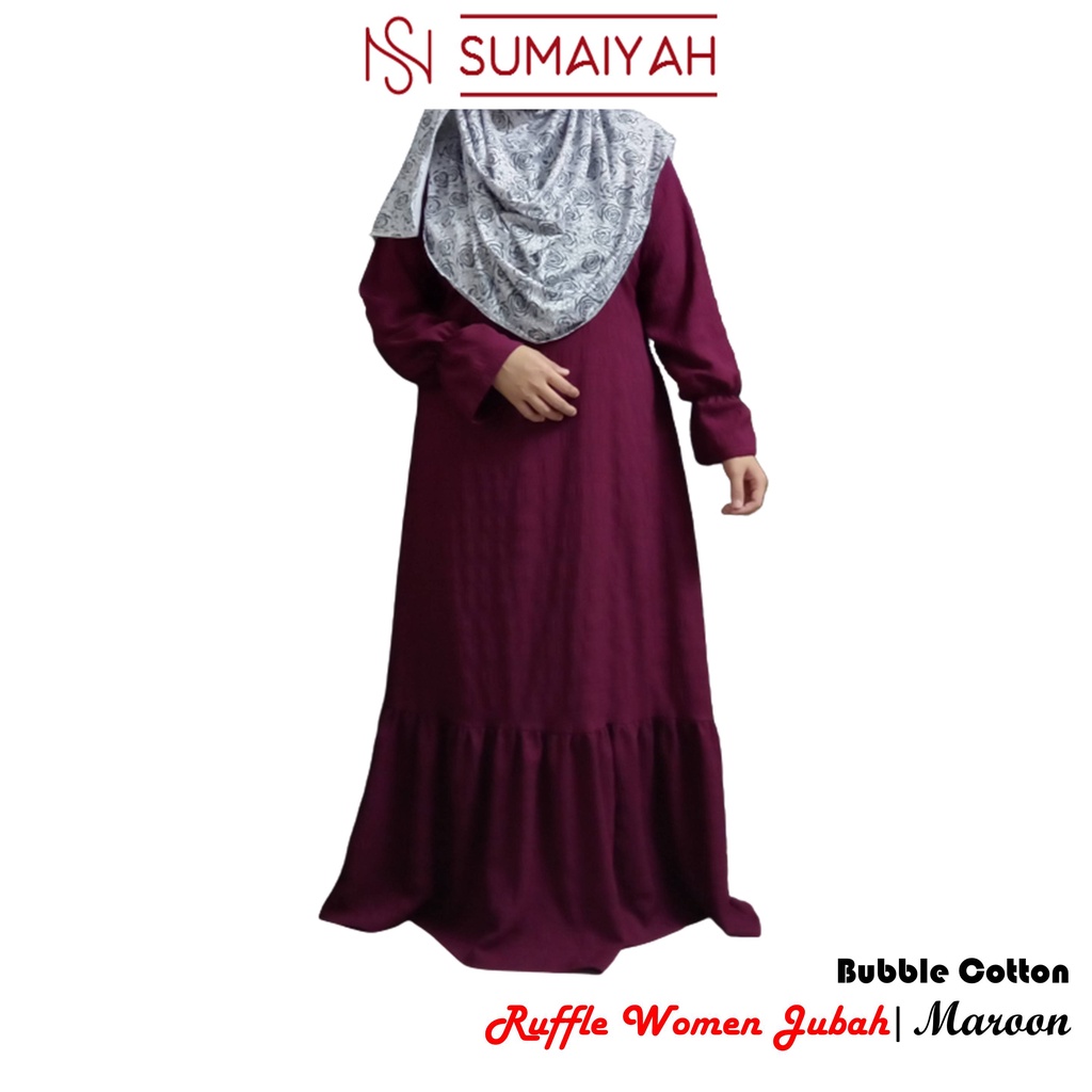 Bubble Cotton Jubah Ropol Wanita dewasa perempuan | muslimah women ...