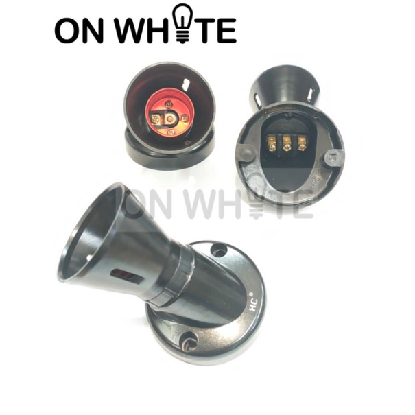 ES / E27 Batten Holder Black Angle type / Socket Lampu / Light bulb ...