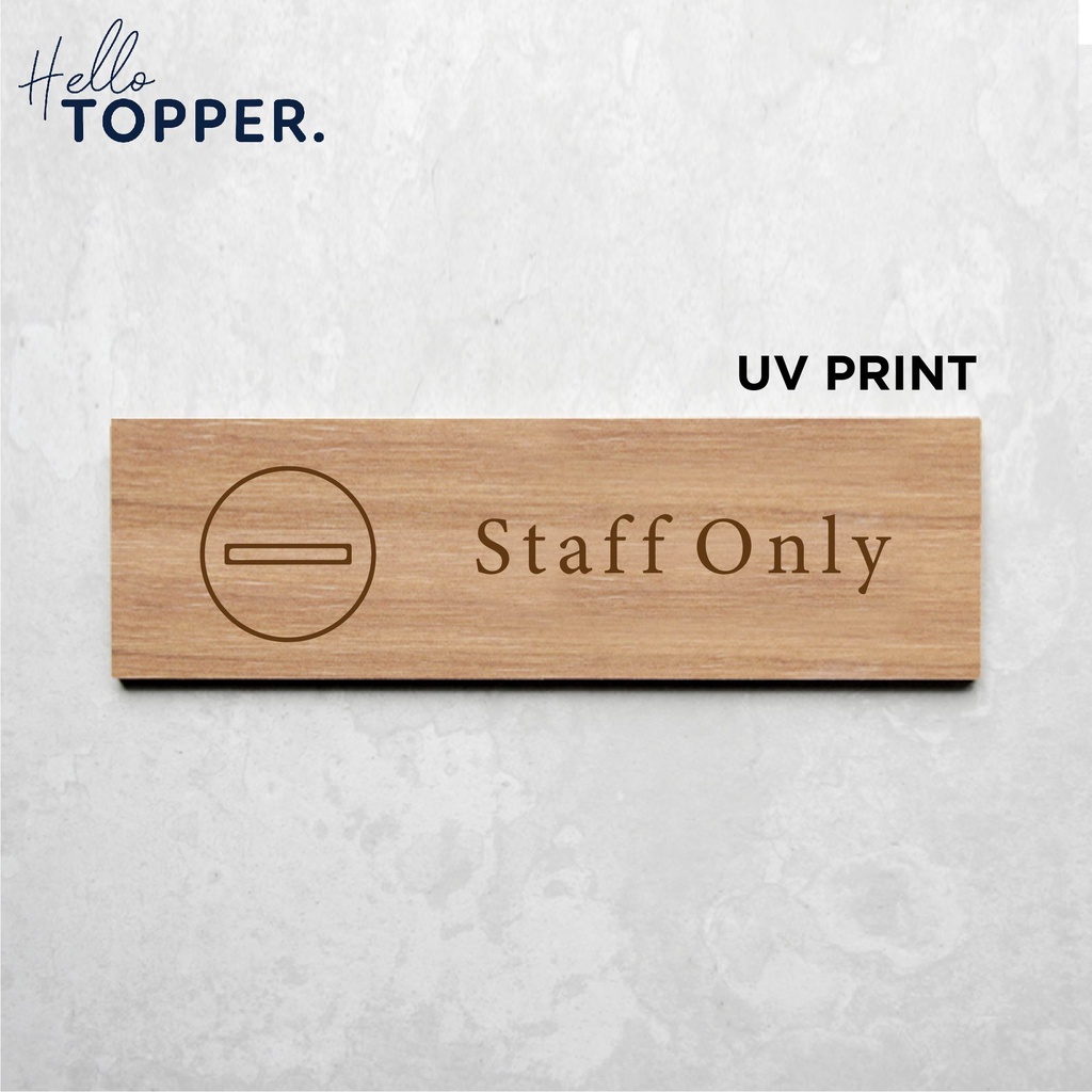 KAYU Signage Staff Only Sign Board UV Print Wood - Kyoto Style | Shopee ...