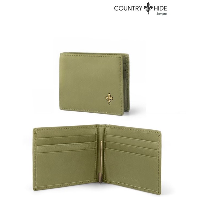 COUNTRY HIDE Top Grain Cowhide RFID Blocking Unisex Bi-Fold Money Clip ...