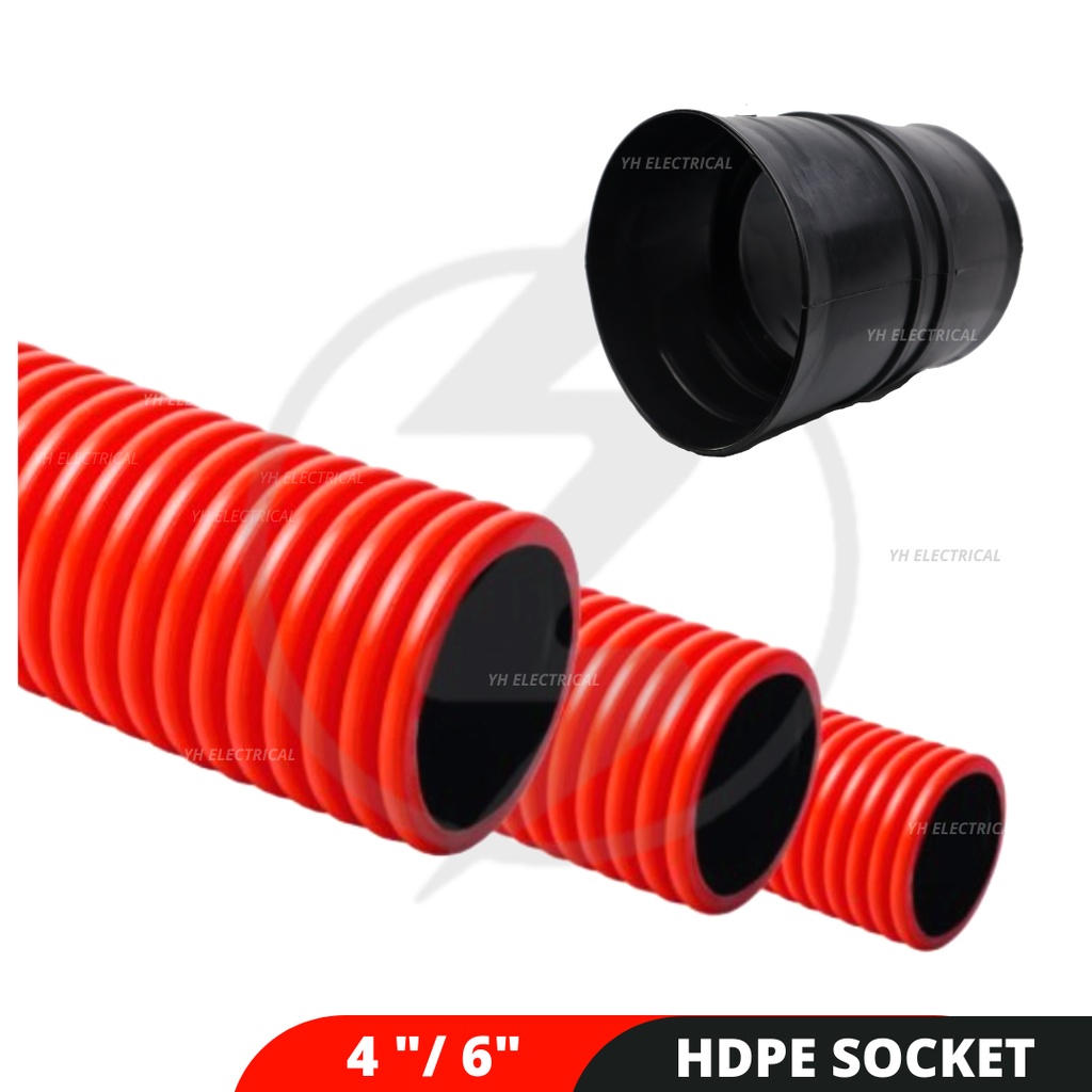 4" 6" inch HDPE Corrugated Pipe Fitting Double End Socket 100 / 150MM ...