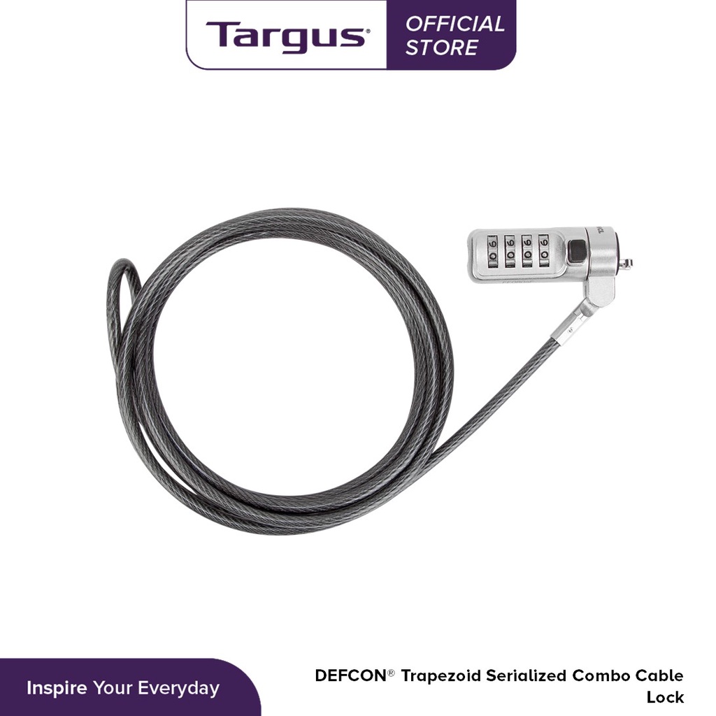 ASP66GLX-L - TARGUS CABLE LOCK DEFCON TRAPEZOID SERIALIZED COMBO (NOBLE ...
