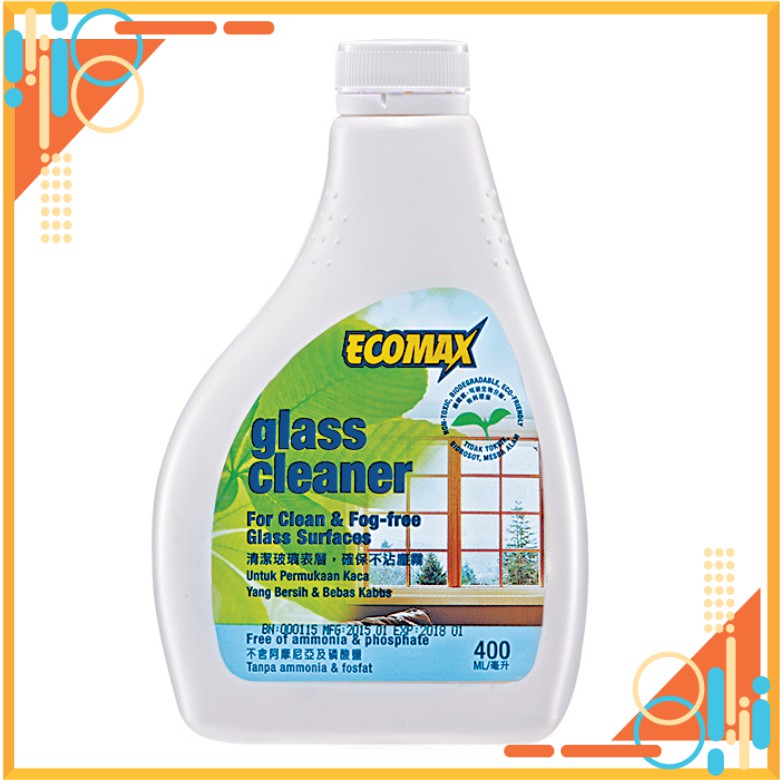 Ecomax Glass Cleaner 400ML / Pembersih Permukaan Kaca Ecomax | Shopee ...