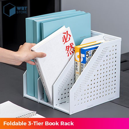 Modern Style Foldable 3-Tiers Book Rack / Shelf / Stand for Table - For ...