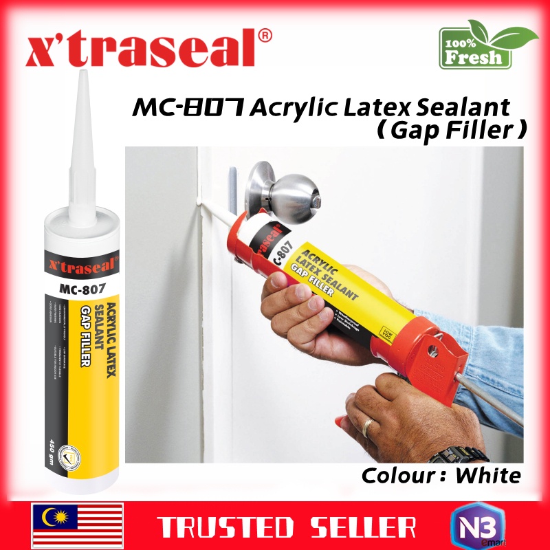 【100% Fresh Stock】xtraseal MC-807 Acrylic Latex Sealant / gap filler / silicon / besi / metal ...