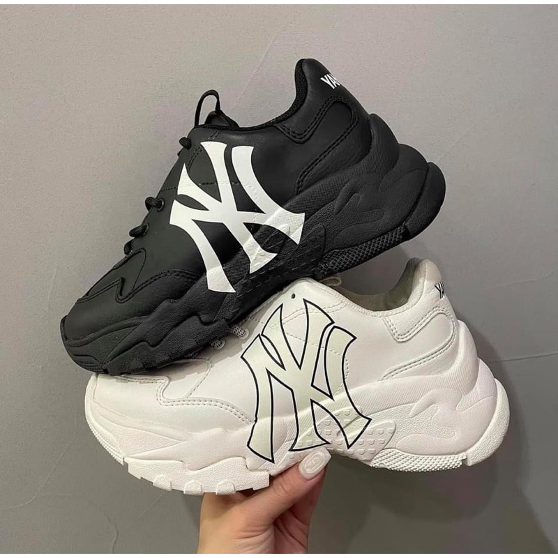 [Genuine] MLB Chunky Bigball New York Yankees Shoes White Black ...