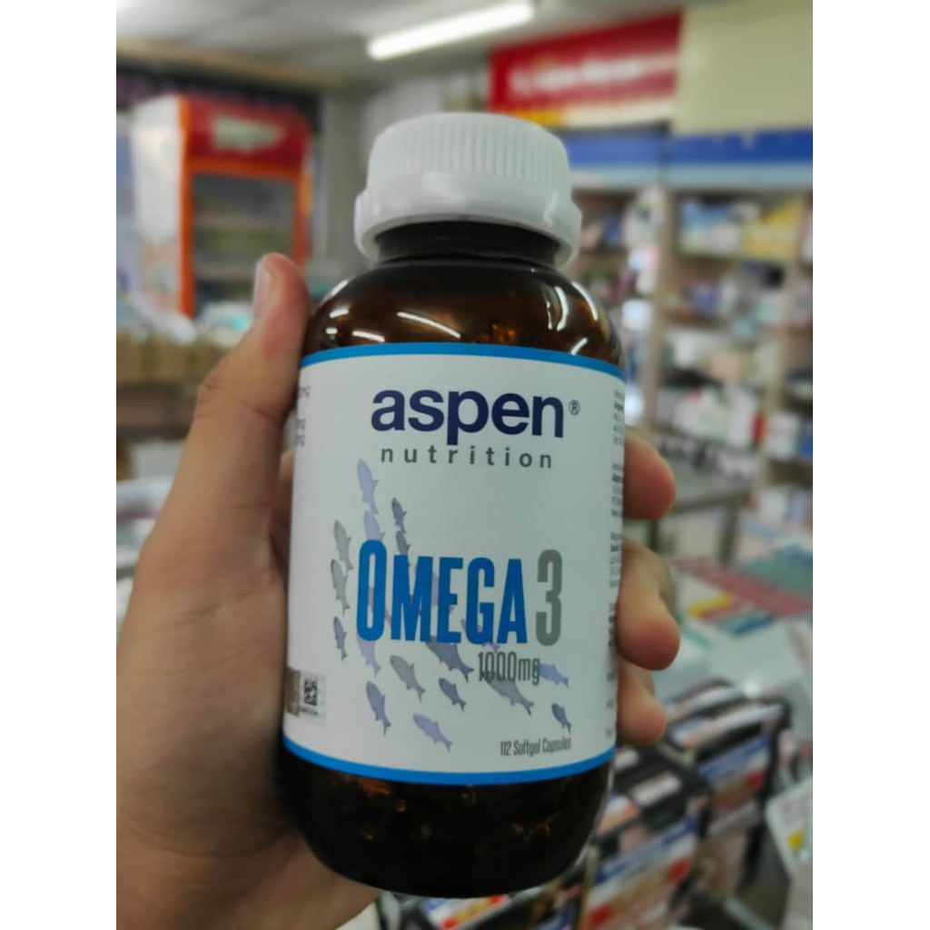 Aspen Nutrition Omega 3 1000mg purified fish oil minyak ikan kapsul ...