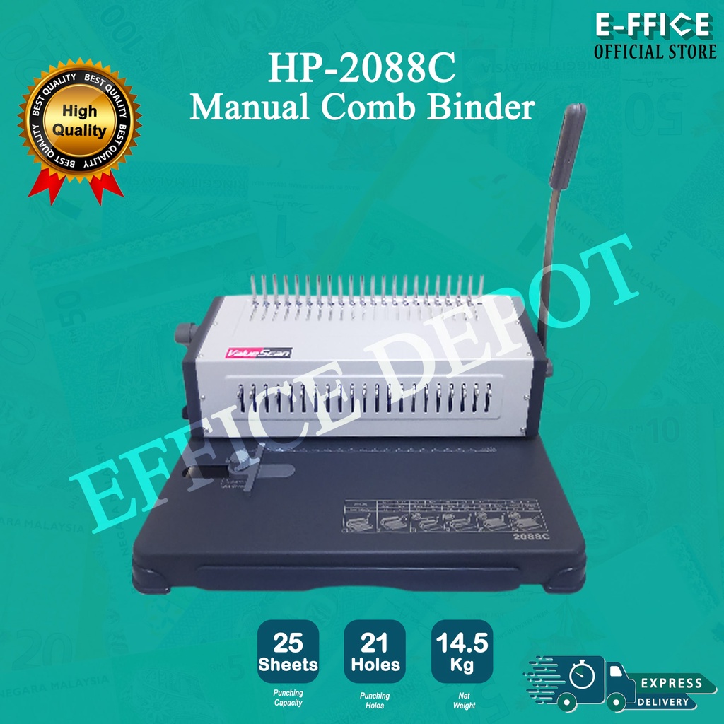 Effice Depot Hp 2088c Comb Binding Machine Shopee Malaysia