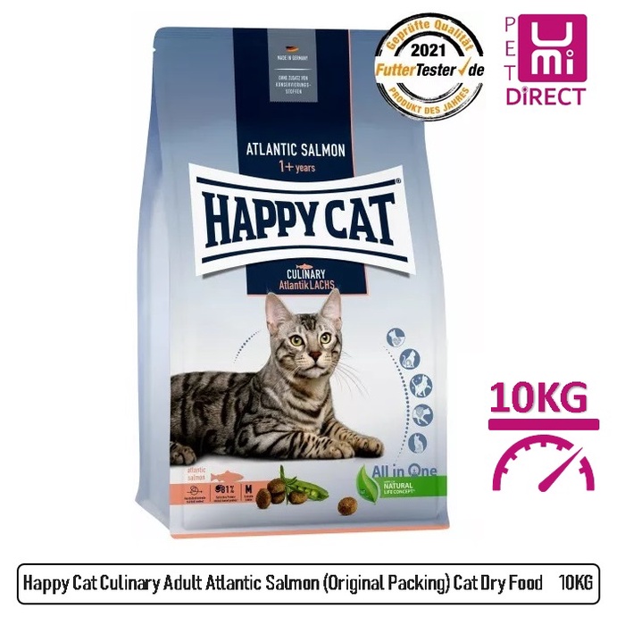 Happy Cat Culinary Adult Atlantic Salmon Cat Dry Food 10kg | Shopee ...