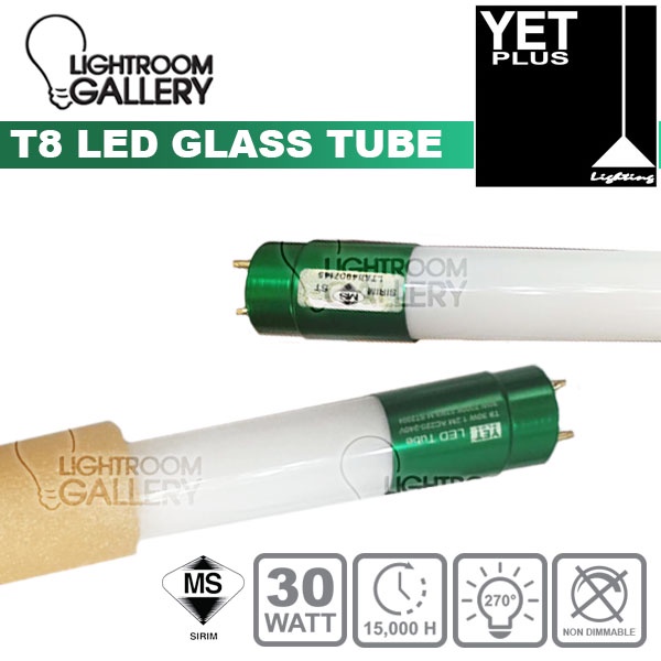 T8 LED GLASS TUBE 4FT 30W DAYLIGHT 6500K / COOLWHITE 4000K / WARMWHITE ...