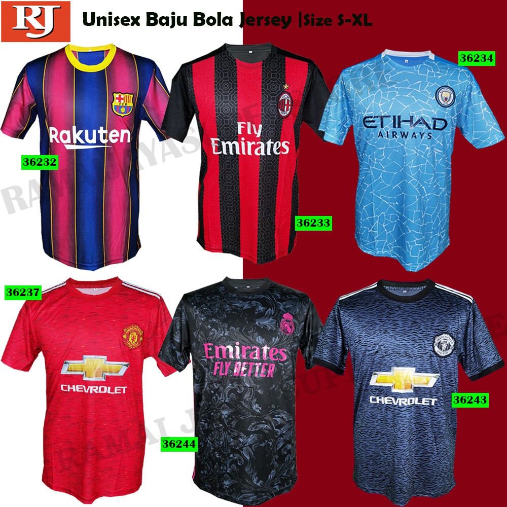Unisex Baju Bola DEWASA Jersey Football Team Bola Sepak Jersey Soccer ...