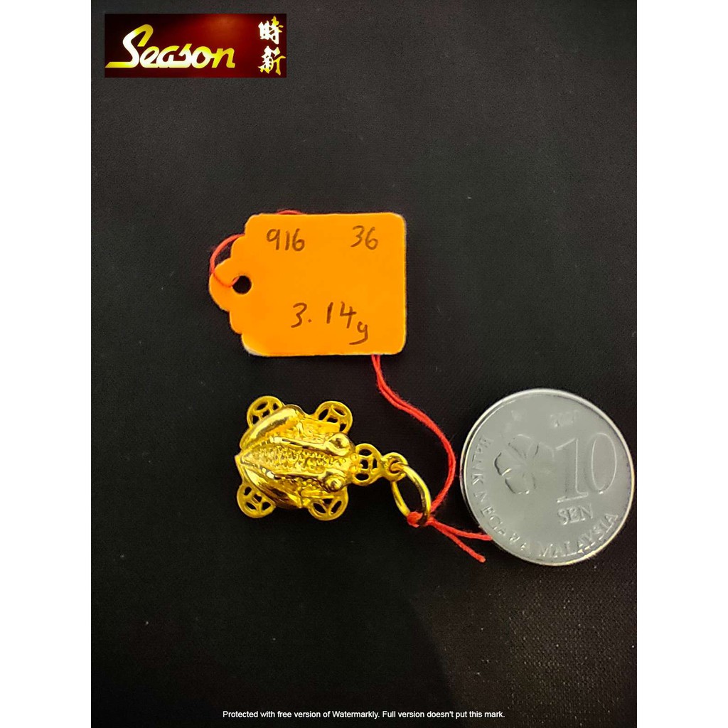 Loket Emas 916 Katak / 916 Gold Pendant Frog 3.14G | Shopee Malaysia