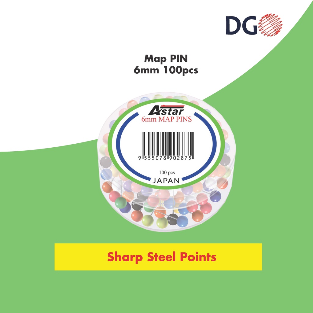 MAP PIN 6mm 100pcs/Box ( Mix Color ) | Shopee Malaysia