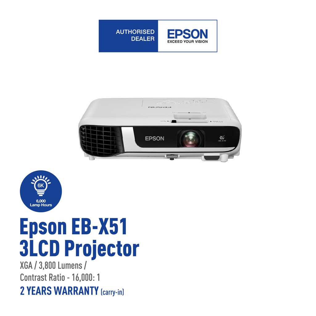 Epson EB-X51 (Replacement of EB-X41) XGA 3LCD Projector | Shopee Malaysia