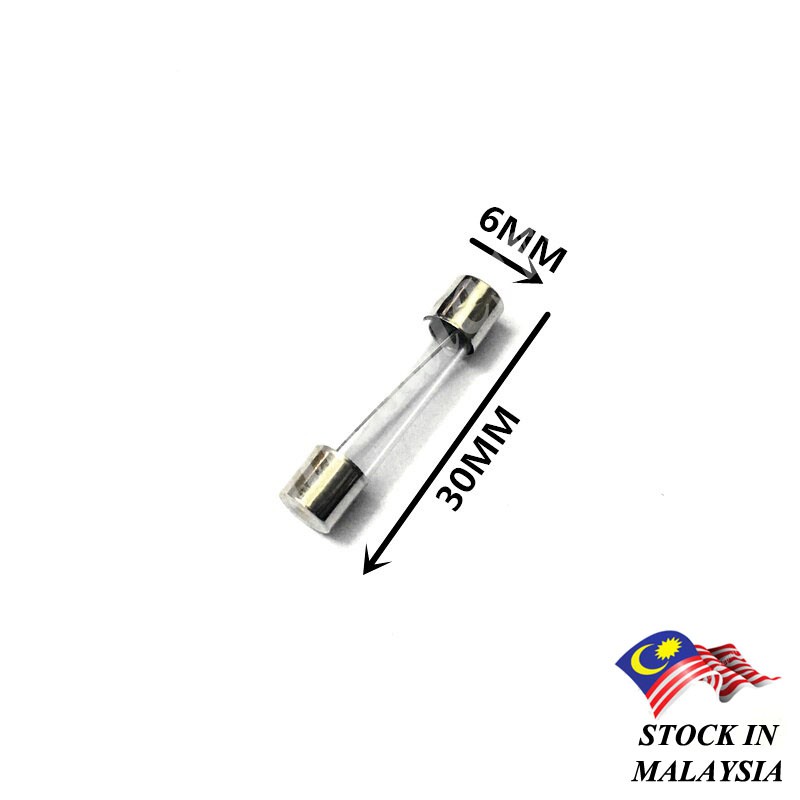 F0.5A F1A F2A F3A F4A F5A F6A F8A F10A F15A F20A Glass Fuse 6x30mm 250V ...