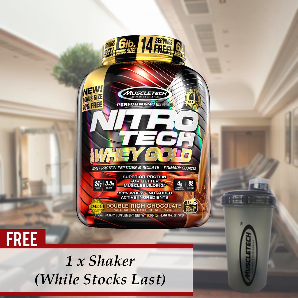 Muscletech Nitro Tech 100% Whey Gold Protein Peptides & Isolate (FREE ...