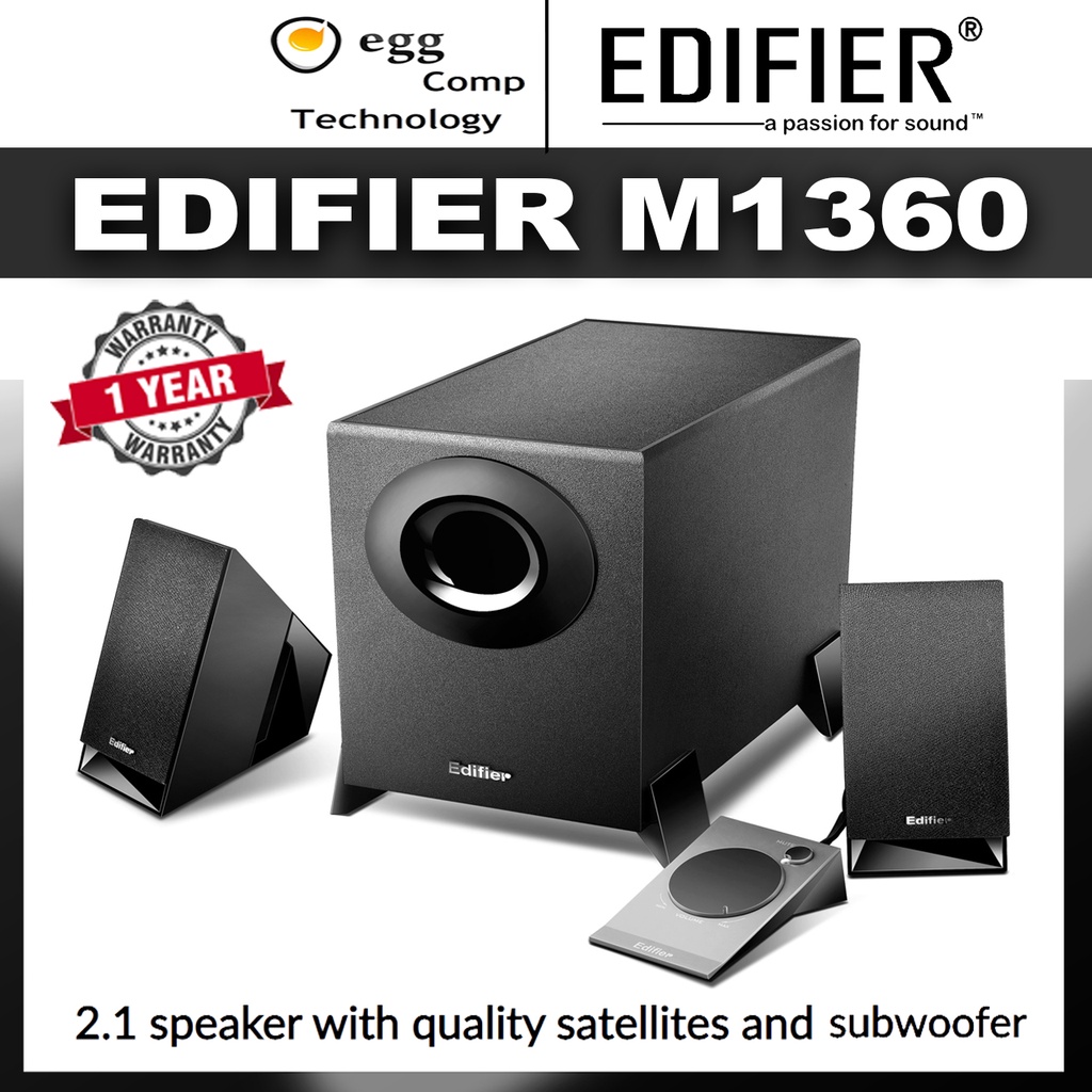 Edifier M1360 - 2.1 Speaker System (GREY&WHITE) | Shopee Malaysia