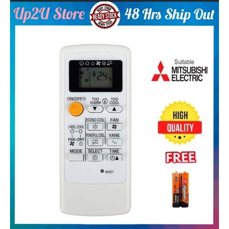 Mitsubishi Aircond Remote Control Replacement MP04B MP02B KFR-36G/H MSH-CB12VD KF-23G Oem (Black ...