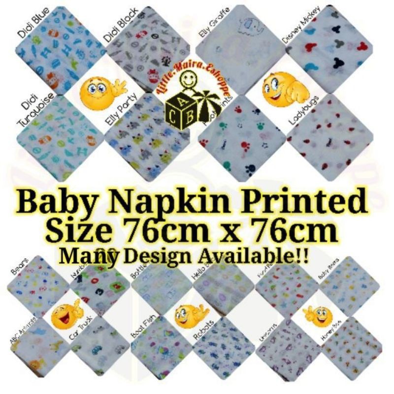 Baby Napkin Newborn Printed Beeson Pureen Anakku Fiffy Didi & Friends ...