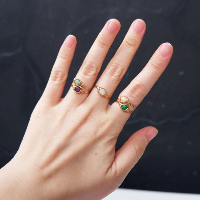 Catherine Natural Crystal Ring | For Stacking Multiple Simple Ring ...