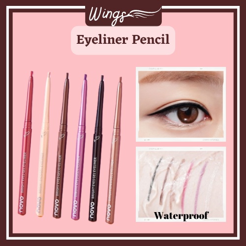 WINGS NOVO Eyeliner Pencil Waterproof Colour Eyeliner Gel Long Lasting ...