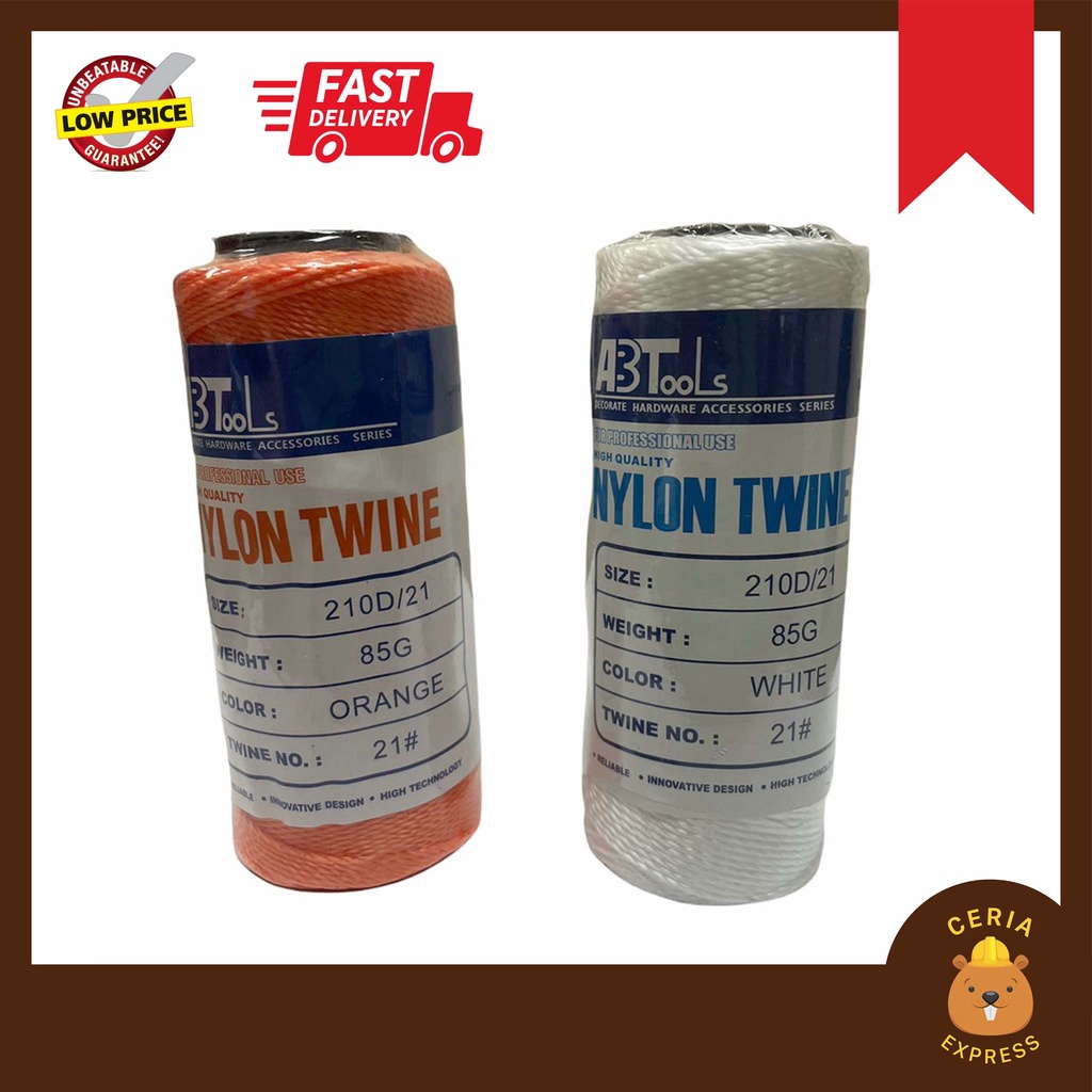 [𝟐𝟏𝟎𝐃/𝟐𝟏] Multi-functional Nylon Twine / Benang Nylon White Orange ...