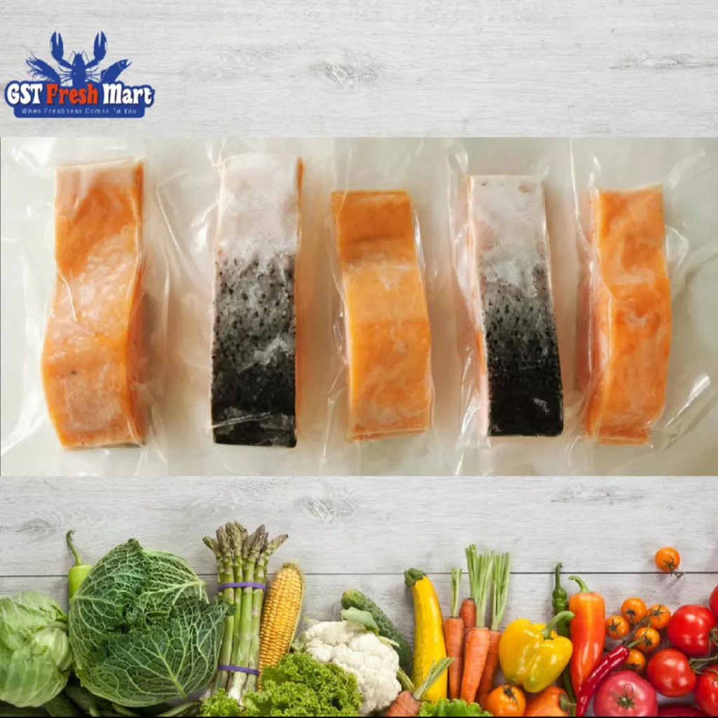 FROZEN ATLANTIC SALMON FILLET PORTION 160-180GM+-/PC 三文鱼片 - GST FRESH ...