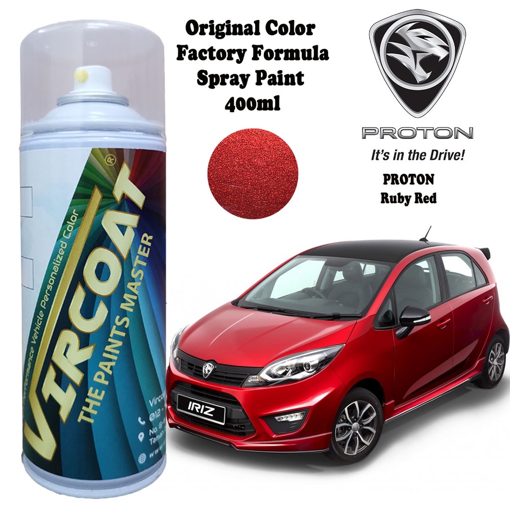 [Proton Iriz Ruby Red A0218] VIRCOAT Tin Spray Original Color Touch Up ...