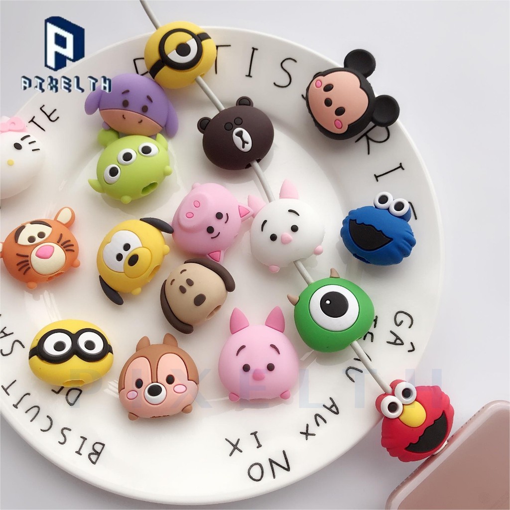 PIXELTH Cable bite Protection Lock Broken Charging Cartoon Character ...
