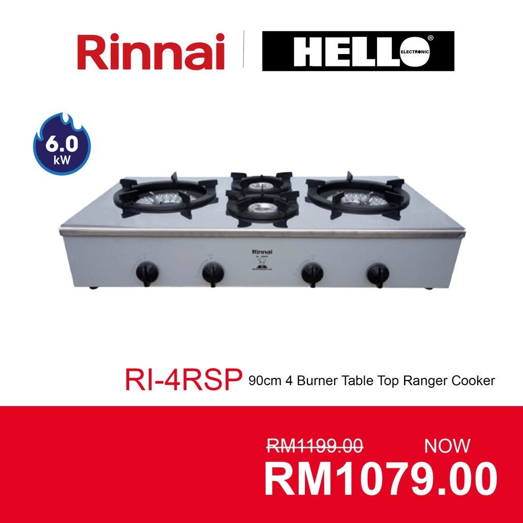Rinnai Heavy Cooking Series Gas Stove Model : RTL-35KS/35K(GREY)/RI ...