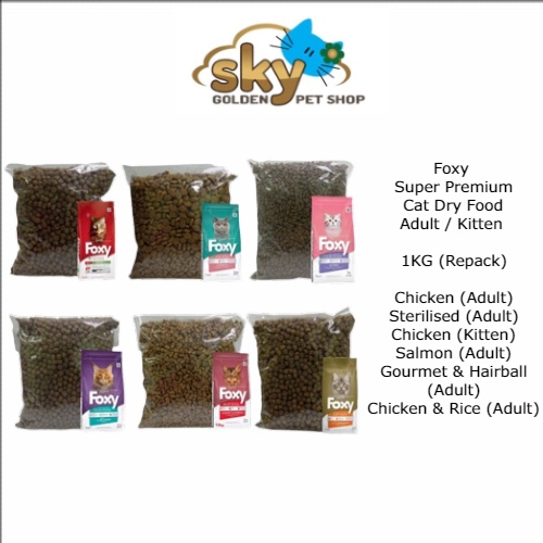 Foxy Super Premium Adult / Kitten Cat Dry Food - 1KG ( Repack ...
