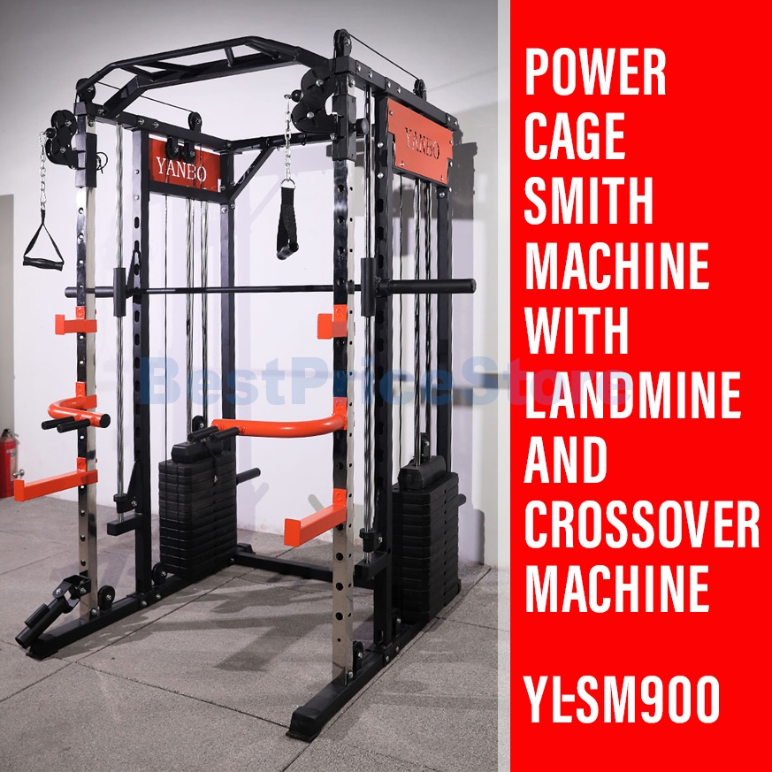 BPS Multi Function Smith Machine Chest Cable Fly Crossover Machine ...