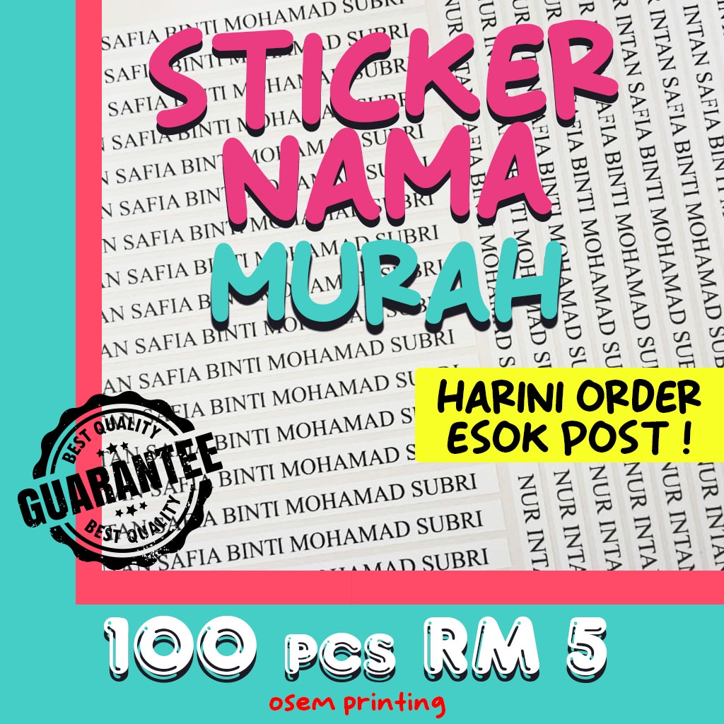 STICKER NAMA SEKOLAH/MURID/PELAJAR MURAH RM 5 | Shopee Malaysia