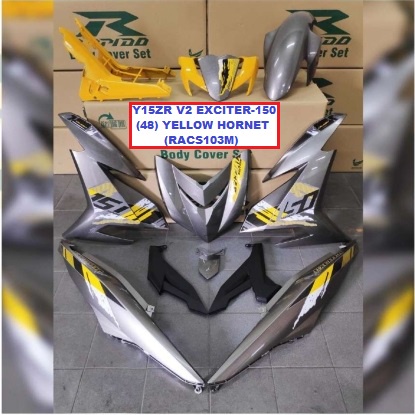 Cover Set Rapido Y15ZR V1 V2 Yamaha Exciter-150 (48) Grey Cyan Green ...