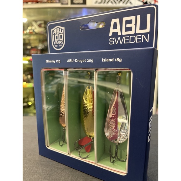 Abu garcia sweden 100 years limited edition Retro Spoon 3 - pack abu island 18g,abu dragnet 20g ...