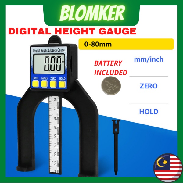 0-80mm Self Standing Digital Depth Gauge Meter Caliper LCD Height ...
