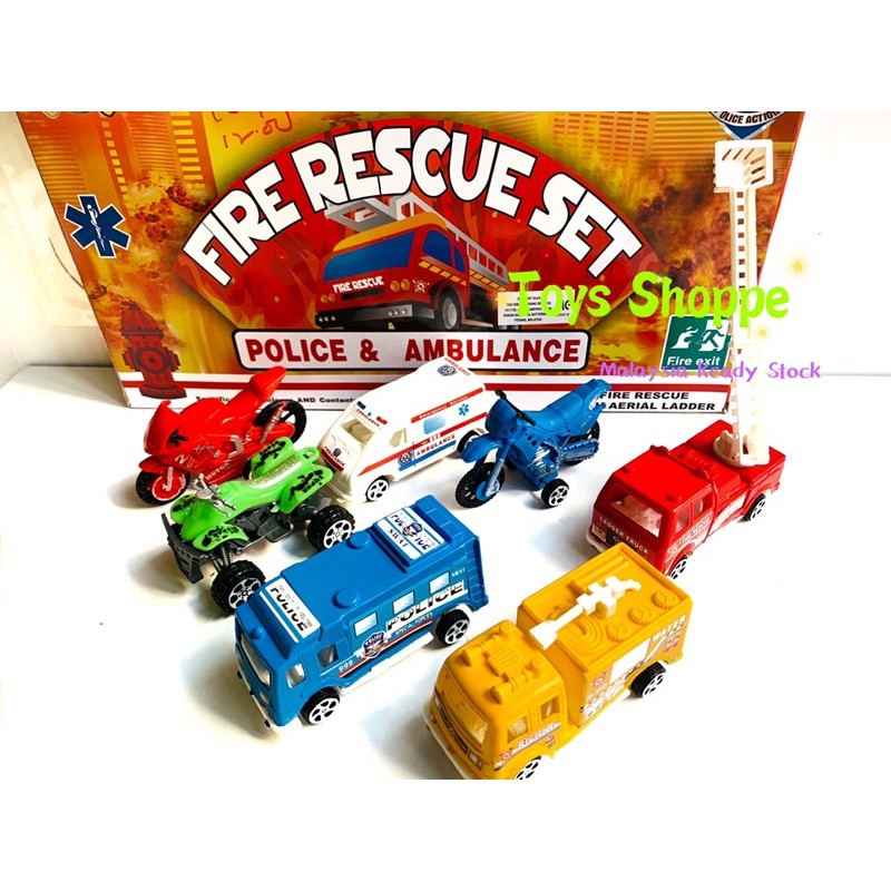 7 in 1 Box Fire Rescue set and Emergency Ambulance 🚑 Play vehicles ...