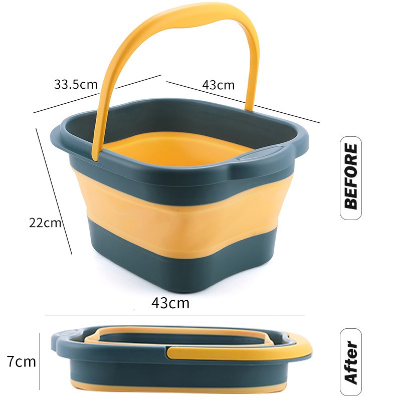 Foldable Household Space-saving Plastic Bucket Basin / Foot Soak ...