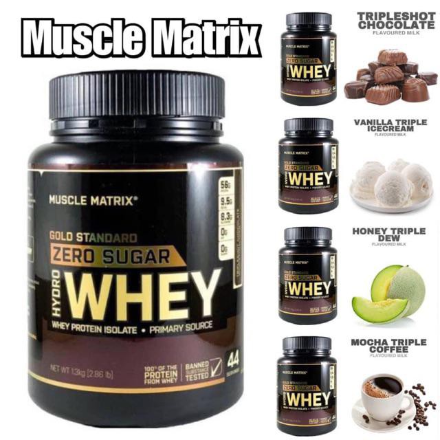 FREE SHA BEST SELLER MUSCLE MATRIX WHEY PROTEIN ZERO SUGAR HYDROLYZED 1 ...