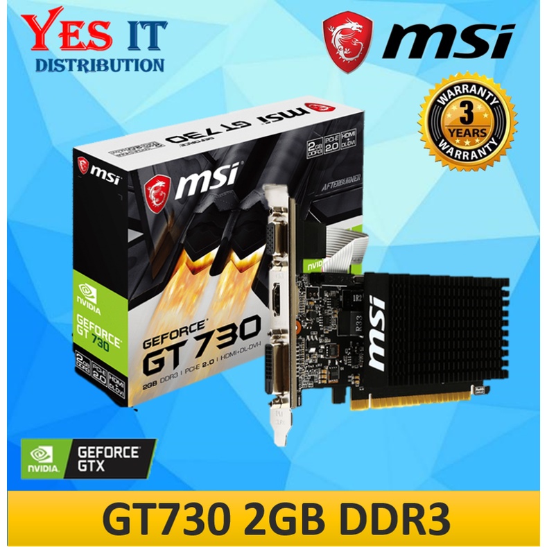 MSI GEFORCE GT730 2GB DDR3 64BIT LOW PROFILE / GT 1030 AERO ITX 2GB DDR4 OC / GT 1030 2GD4 LP OC ...