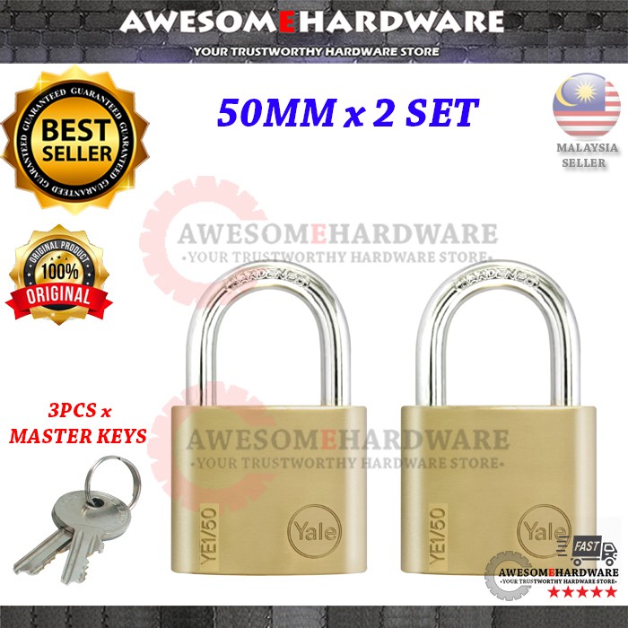 (2PCS OR 4PCS) 100% ORIGINAL 40MM OR 50MM YALE ESSENTIAL YE1 KEY ALIKE ...