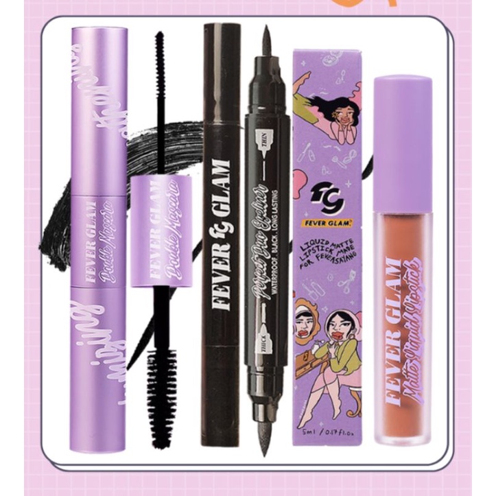 Fever Glam Bundle Balik Kampung (Lipmatte + Mascara + Eyeliner ...