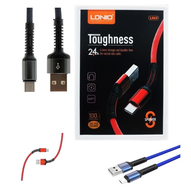 LDNIO LS-63 LS-441 LS-442 Fast Charge Toughness 2.4A Data Cable 1Meter ~ Type-C | Micro LS63 ...
